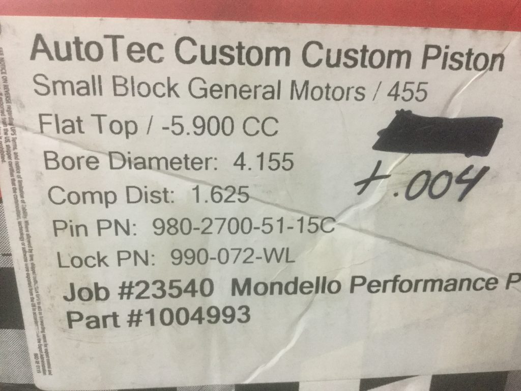 Mondello Oldsmobile Pistons – Guzman City Machine